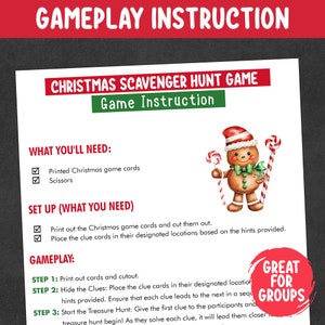 Christmas Scavenger Hunt - Christmas Printable Game for Kids ...