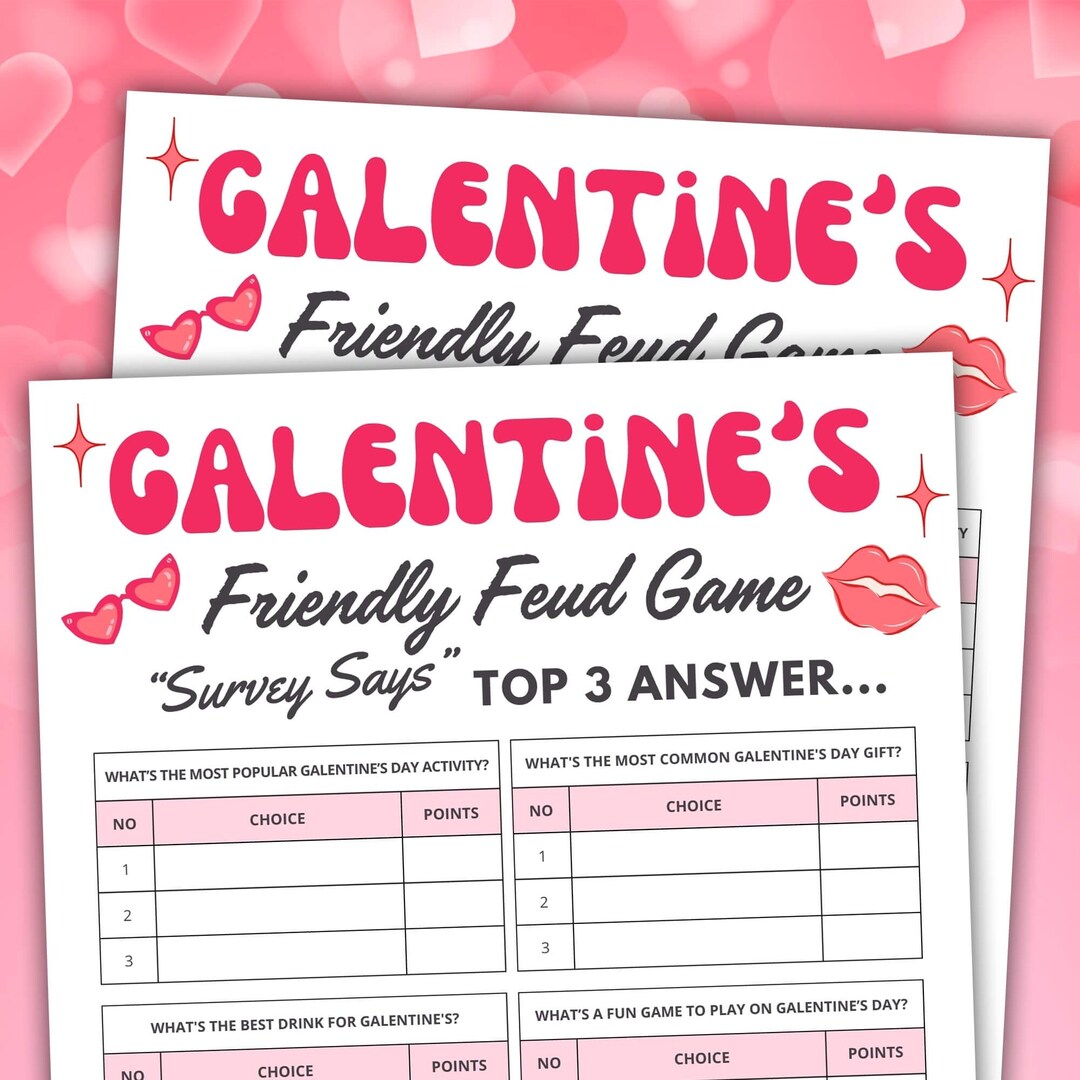 Galentines Day Friendly Feud, Galentines Day Games, Galentines Games ...