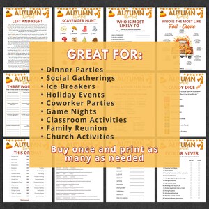 Autumn Party Games Bundle - Printable Fun for Kids and Adults - Etsy