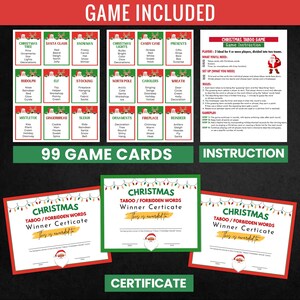 Christmas Taboo Game | Christmas Party Game | Don't Say | Forbidden ...