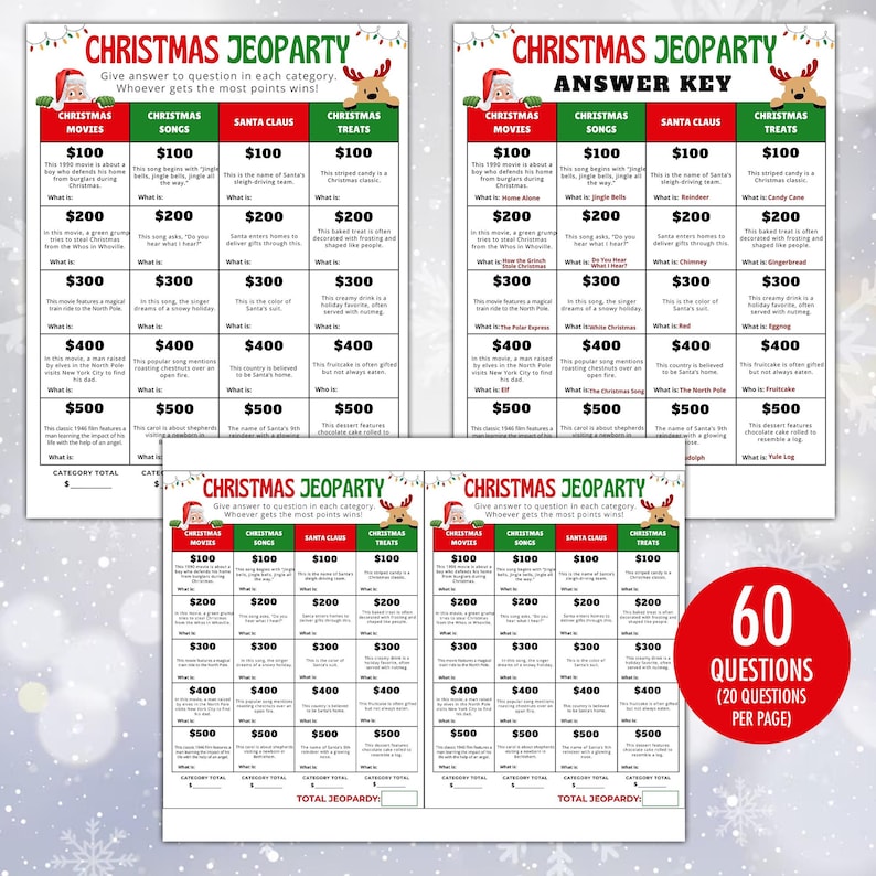 Christmas Games Jeopardy, Friendmas Jeoparty Game, Christmas Trivia ...