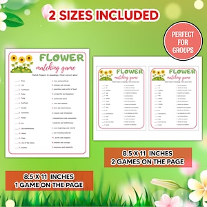 Spring Flower Matching Printable Game | Fun Spring Party Games | Spring ...