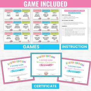 Easter 5 Second Game | Printable Easter Game | Easter Name 3 Game | 5 ...