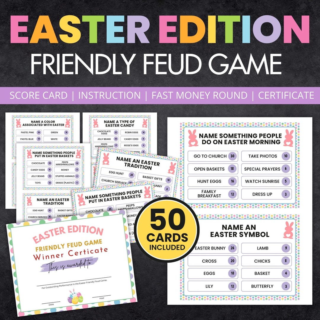 Easter Friendly Feud Game | Printable Party Game (digital Download) - Etsy