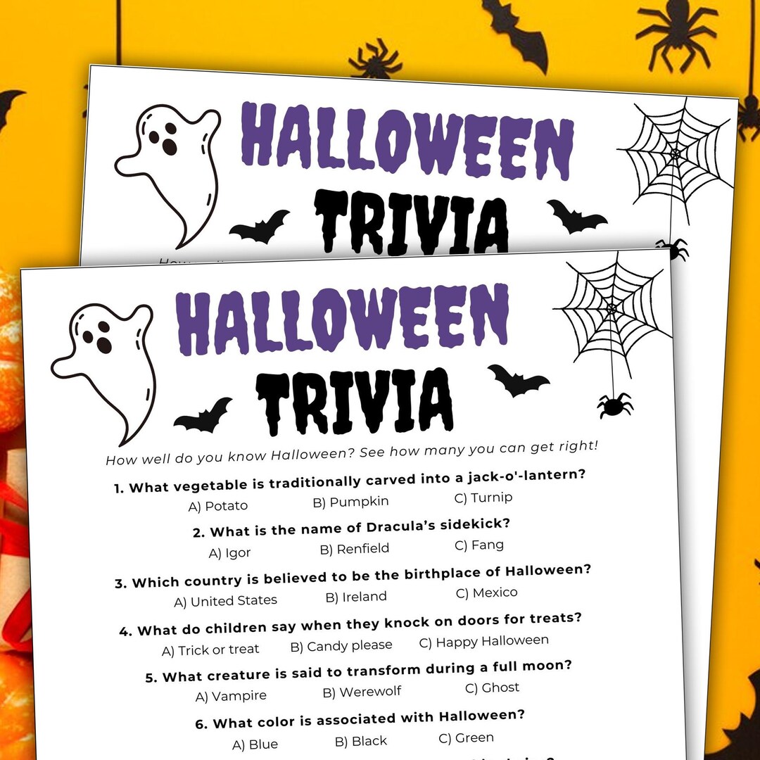 Halloween Trivia | Printable Halloween Trivia Activity Game | Holiday ...