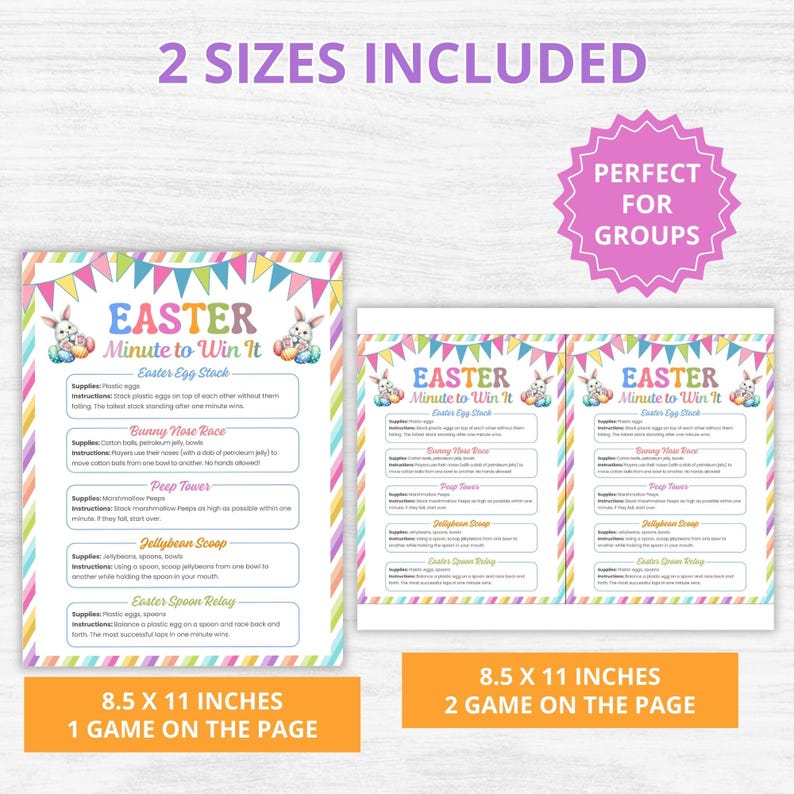 Easter Minute to Win It Games, Quick One Minute Games, Easter ...