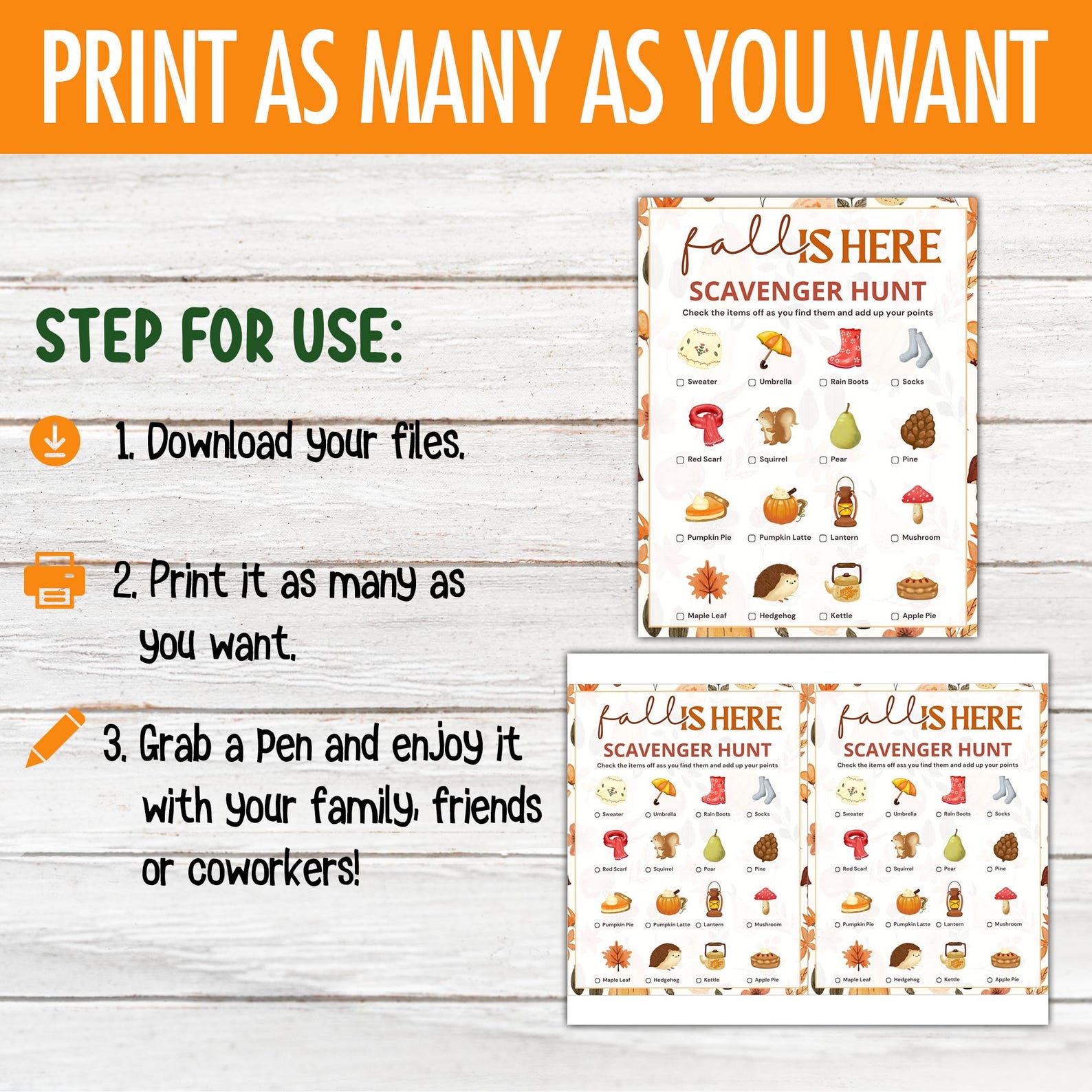 Fall Scavenger Hunt Activity for Kids & Adults Fall Activity Fall for ...