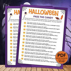 Halloween Pass the Candy Game, Halloween Activity, Pass the Prize Game ...