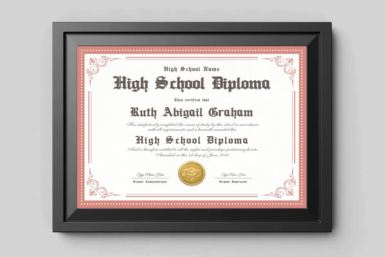 Editable Homeschool Diploma Template Ged Highschool Custom - Etsy