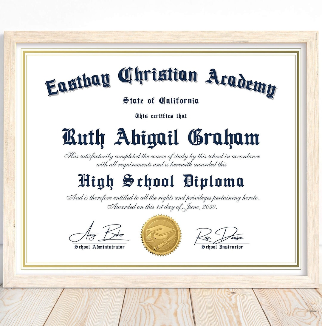 High School Diploma Template | Homeschool Graduation Diploma ...
