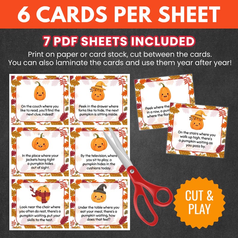 Fall Fun: Autumn Pumpkin Scavenger Hunt for Kids - Etsy