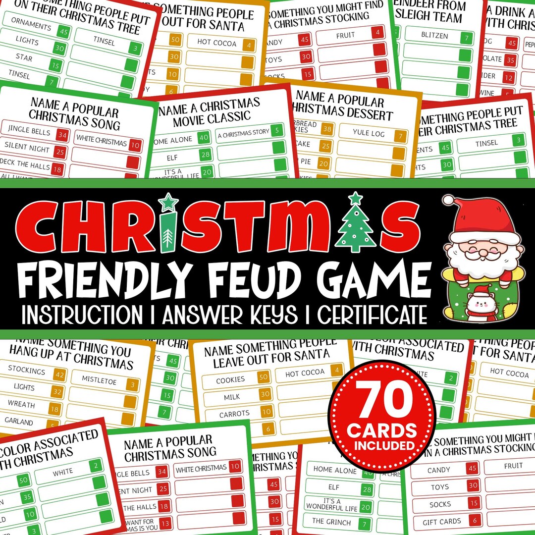 Christmas Friendly Feud Game | Printable Christmas Game | Christmas ...