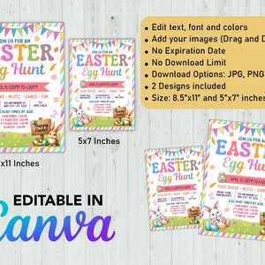 Editable Easter Egg Hunt Flyer Template, Printable Easter Egg Hunt ...