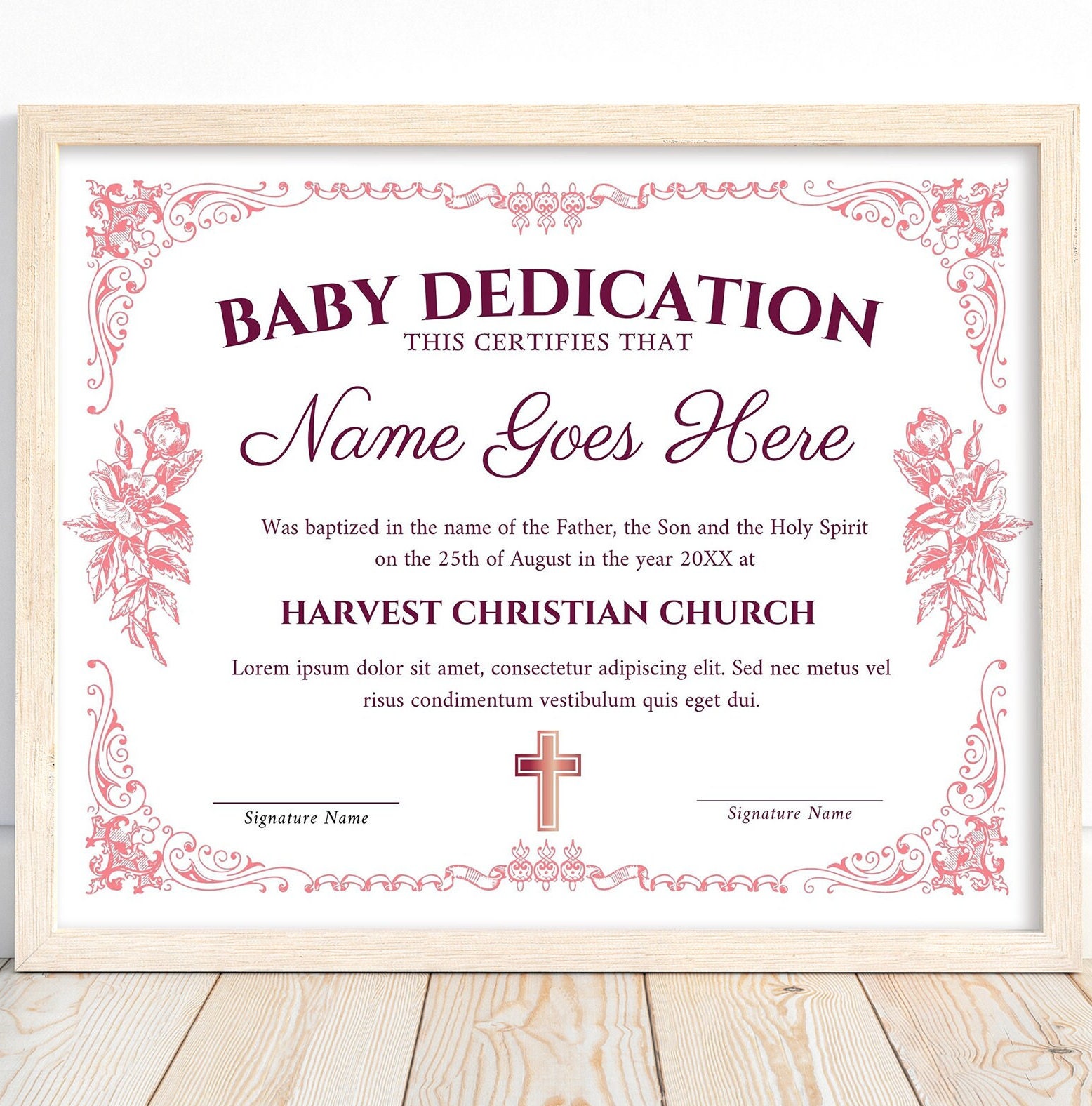 Baby Christening Certificate Borders