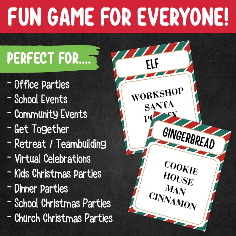 Christmas Taboo | Don't Say | Forbidden Words | Christmas Printable ...