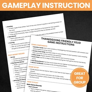 Thanksgiving Friendly Feud Game, Fun Family Game Night Activity ...