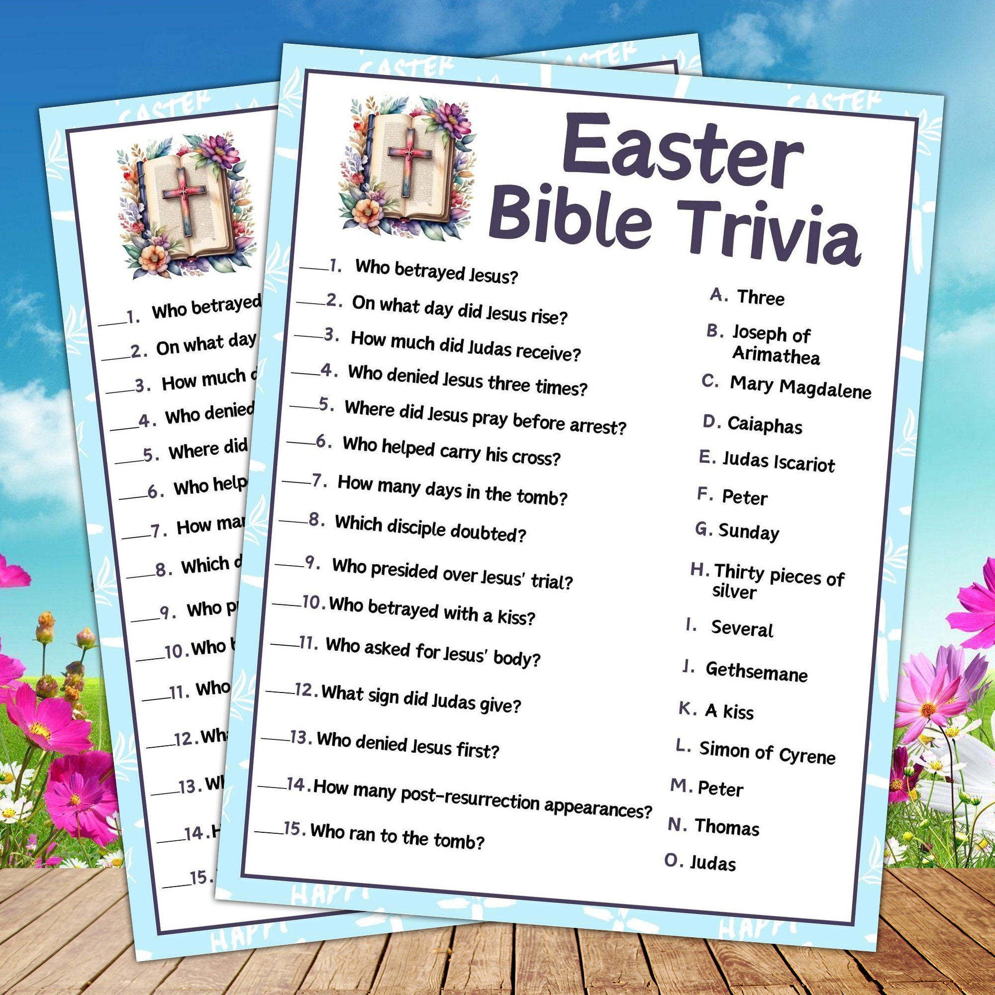 Easter Bible Trivia, Printable Party Games, Easter Family Games ...