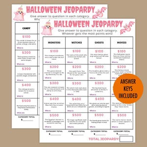 Halloween Jeoparty Game | Family Trivia (printable) - Etsy