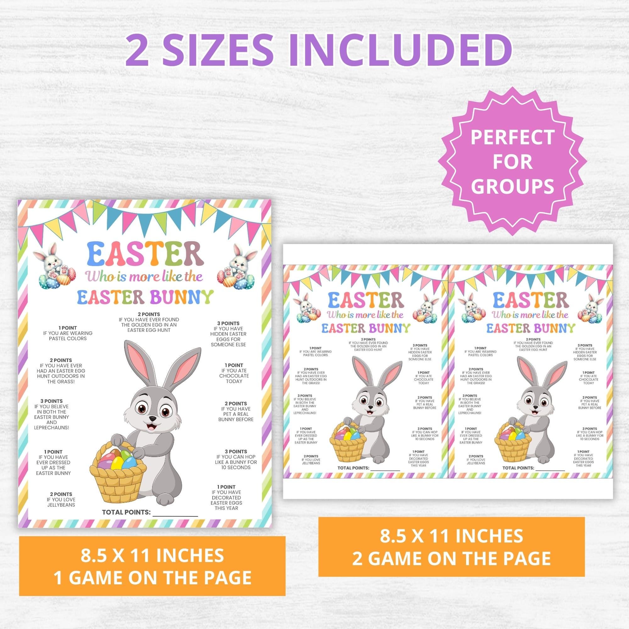 Easter Bunny Game | Printable Party Activity (instant Download) - Etsy