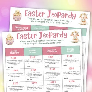 Easter Jeopardy Game, Easter Trivia Party Game, Printable Game, Easter ...