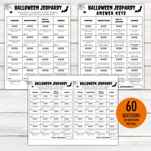 Halloween Jeopardy Game, Halloween Trivia Game, Halloween Icebreaker ...