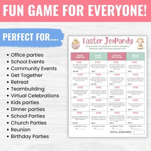 Easter Jeopardy Game, Easter Trivia Party Game, Printable Game, Easter ...