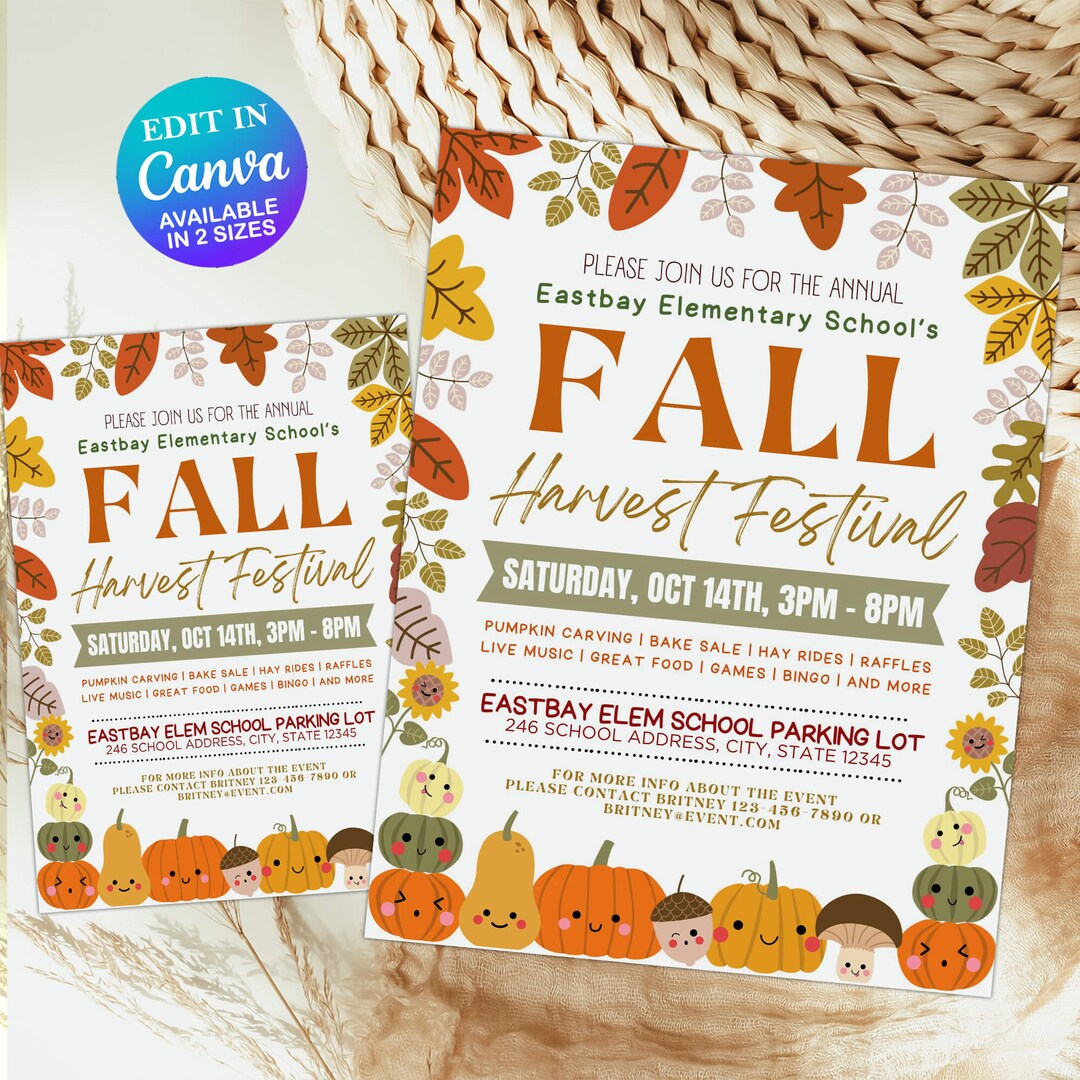 Fall Festival Invitation, Harvest Festival, Fall Festival Flyer, Church ...
