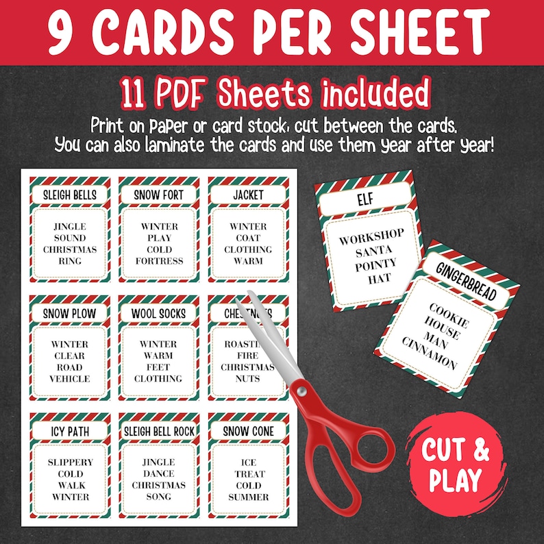 Christmas Taboo | Don't Say | Forbidden Words | Christmas Printable ...