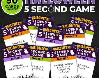 Halloween 5 Second Game | Printable Halloween Game | Halloween Activity ...
