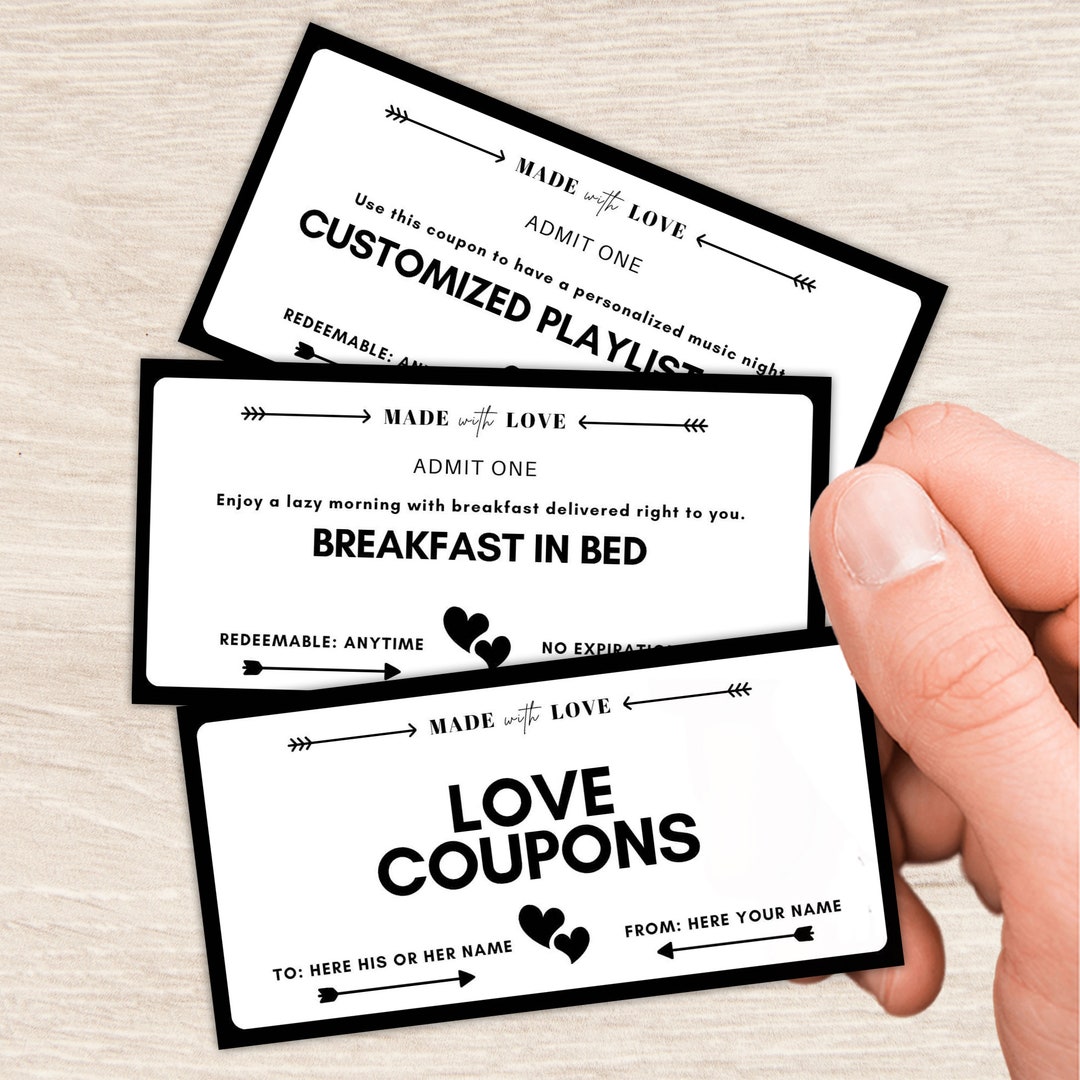 Editable Love Coupons, Anniversary Gift (printable) - Etsy