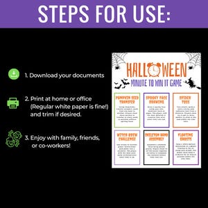 Halloween One Minute Games Bundle, Halloween Minute to Win It Games for ...