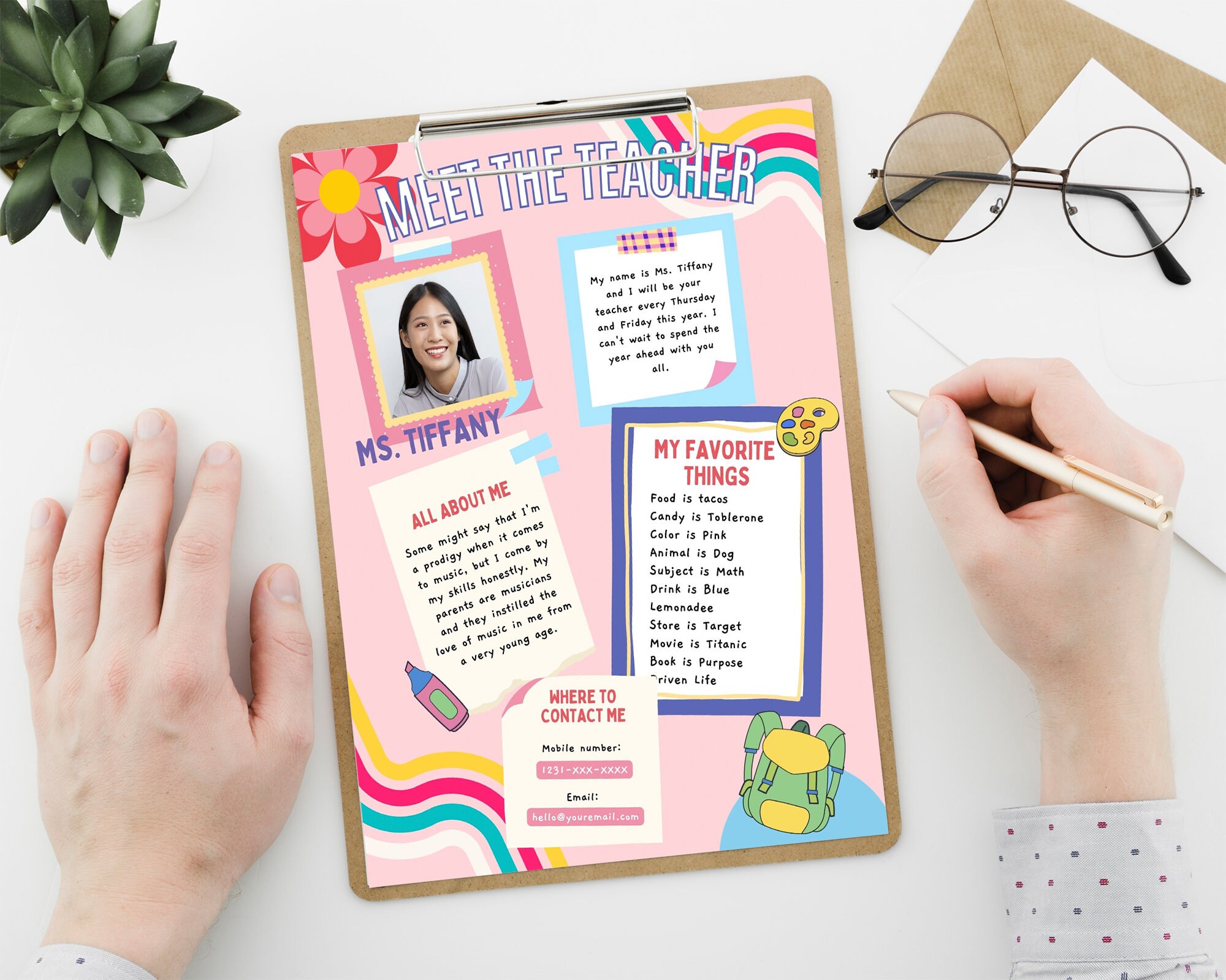 Meet the Teacher Editable Template Groovy, All About Me Teacher, Back ...