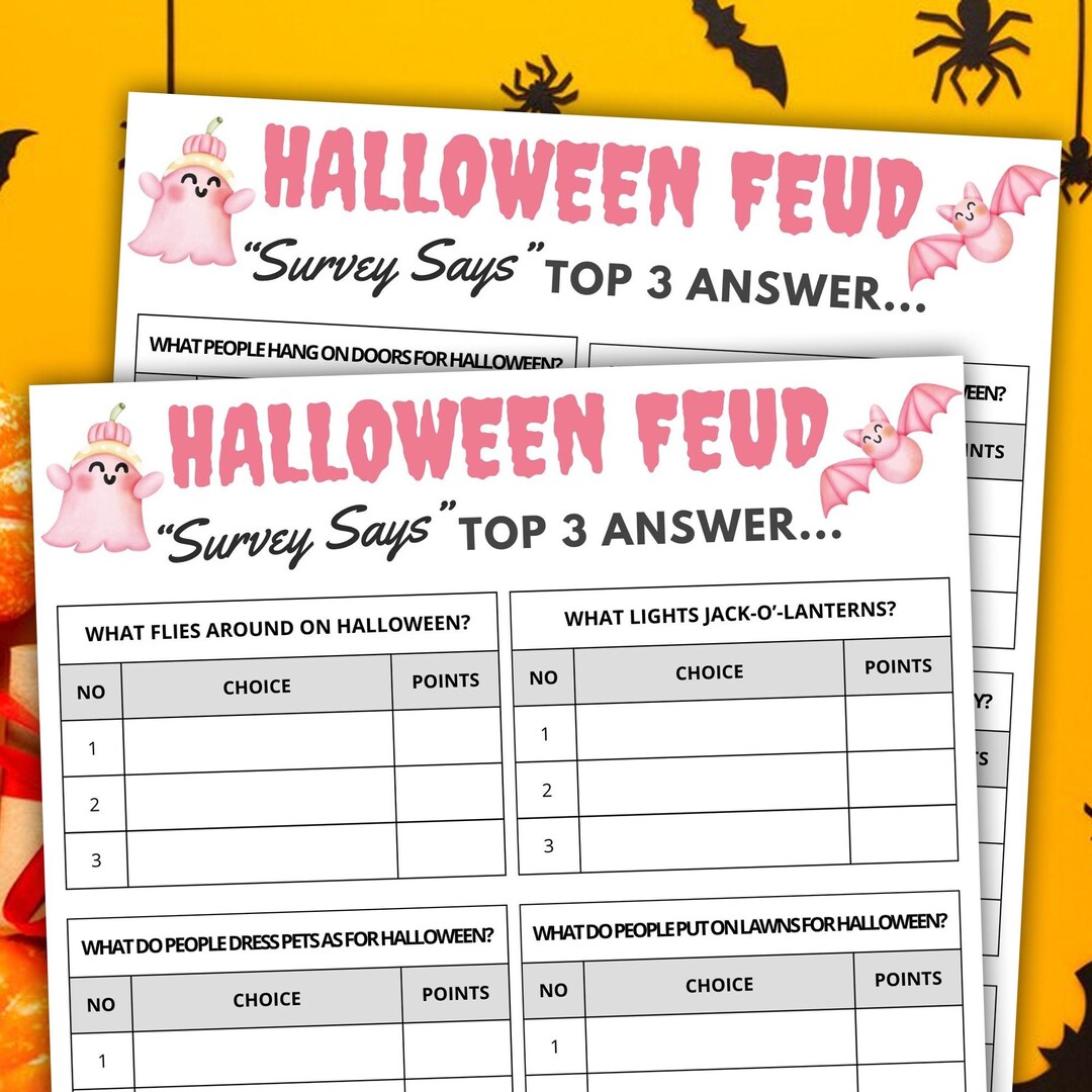 Halloween Feud Game | Printable Family Party (digital Download) - Etsy UK