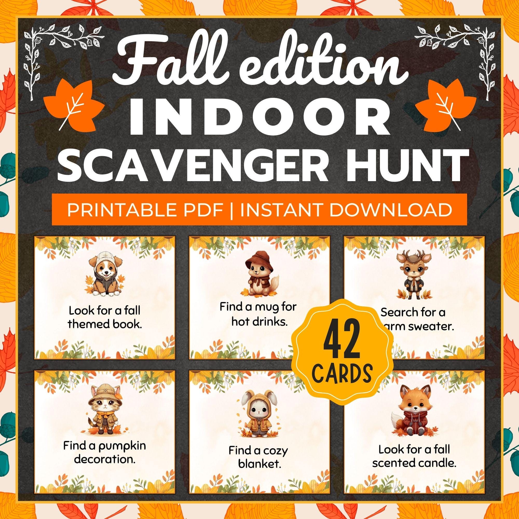 Fall Indoor Scavenger Hunt | Printable PDF | Instant Download - Etsy