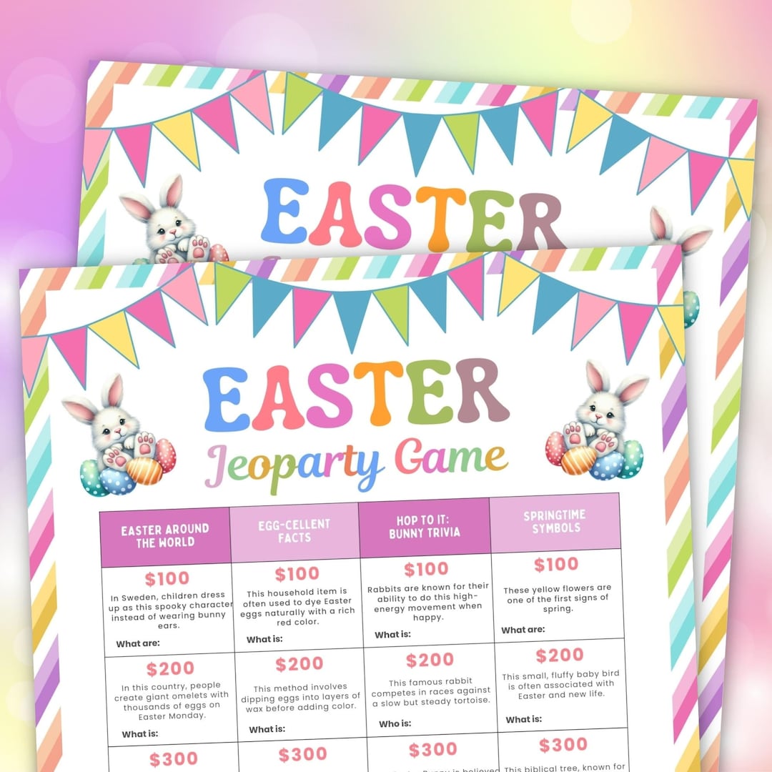 Easter Jeopardy, Easter Trivia Game, Easter Seniors Game, Easter School ...
