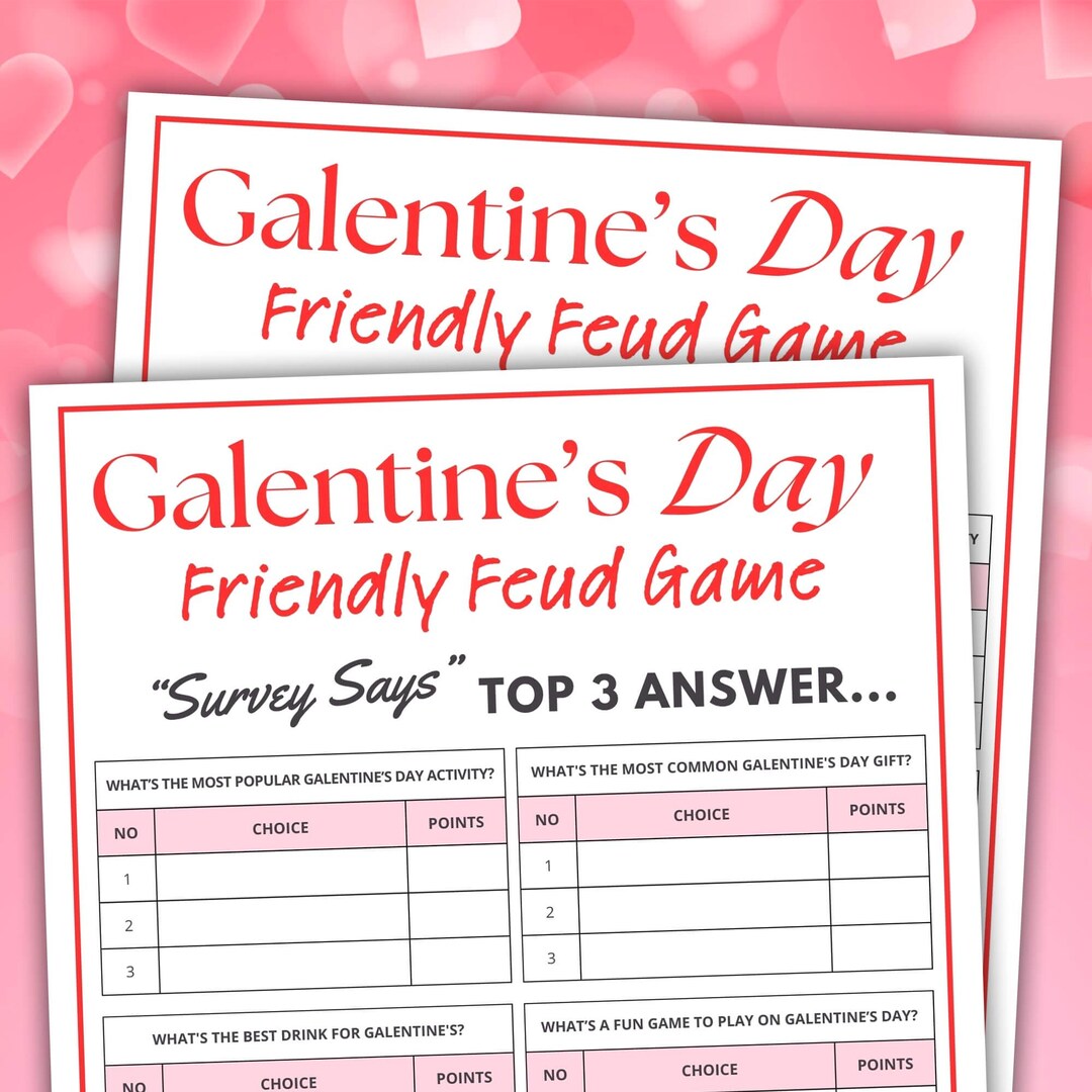 Galentines Day Games, Galentines Day Friendly Feud, Printable ...