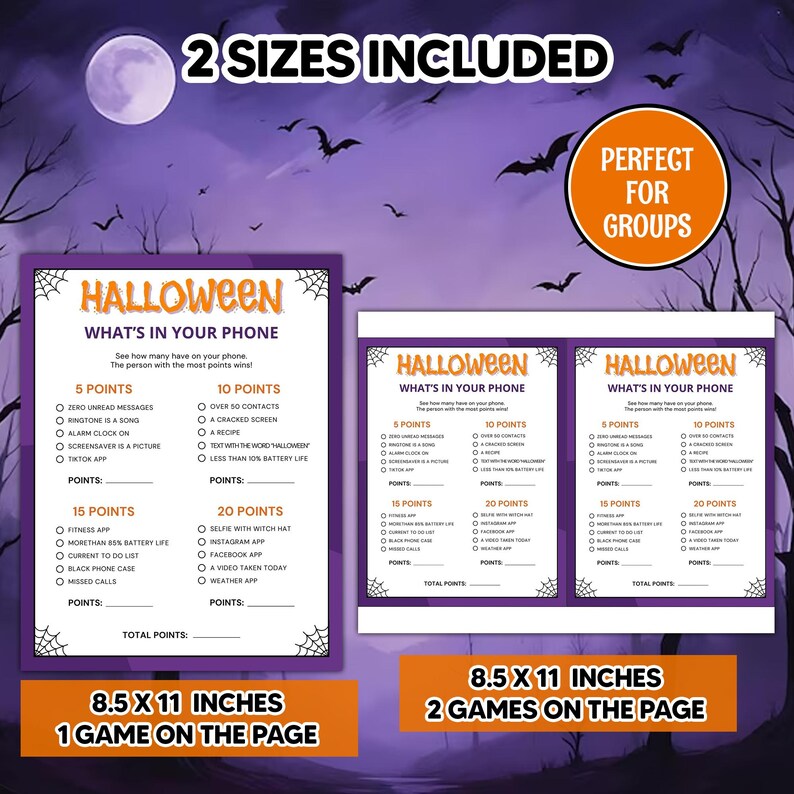 Halloween What's on Your Phone Game, Printable Party Activity (digital ...