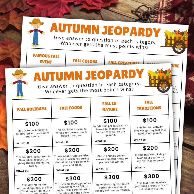 Thanksgiving Jeopardy - Etsy
