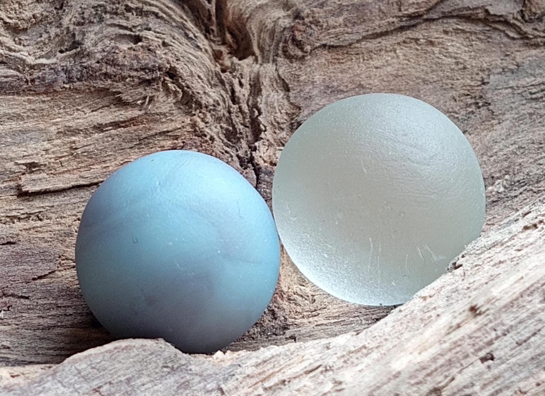Periwinkle Opaque Swirl and Clear Nova Scotia Sea Glass Marble ...