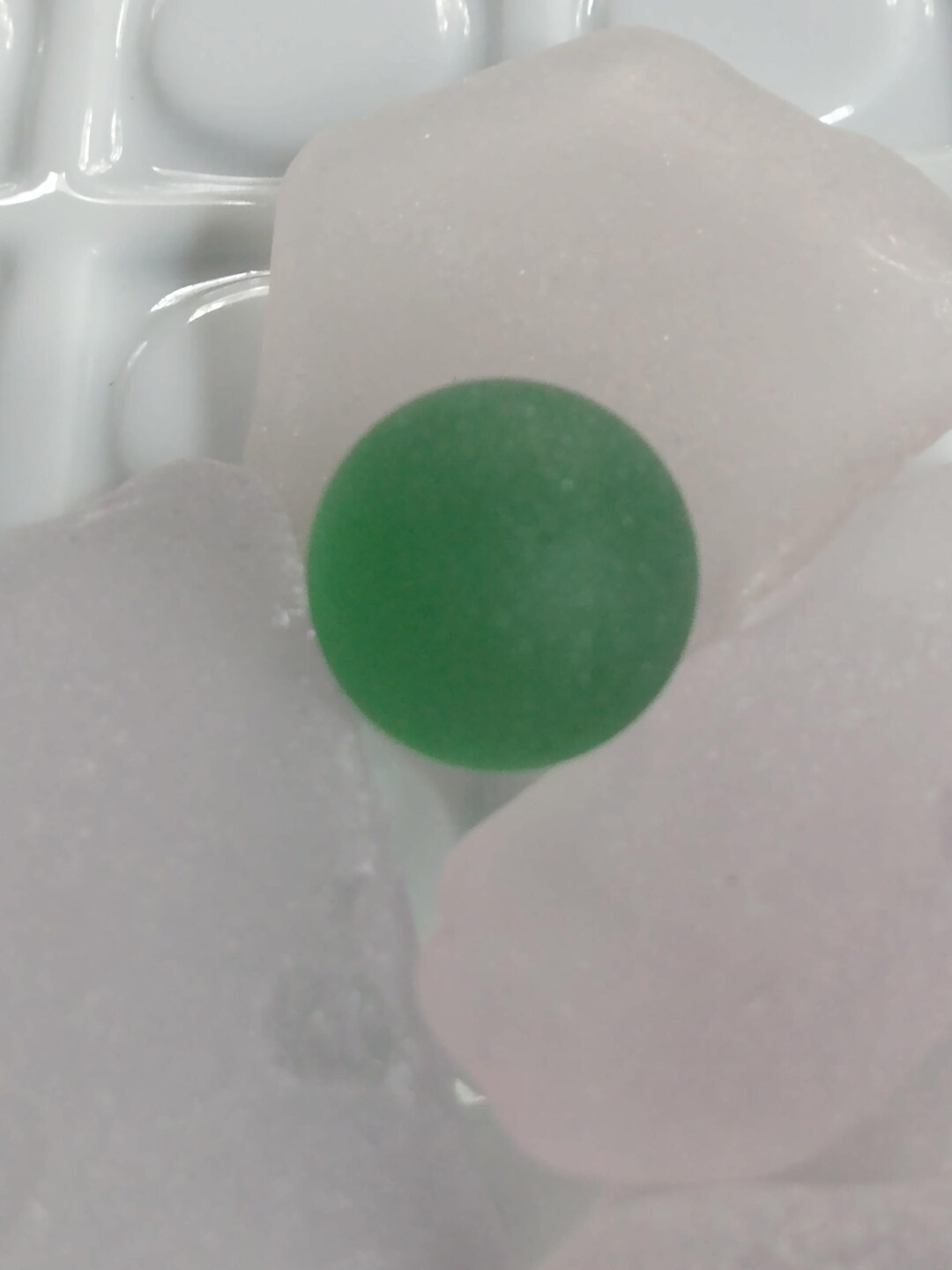 Lime Green and Clear Nova Scotia Seaglass Marble Average Size Marbles ...