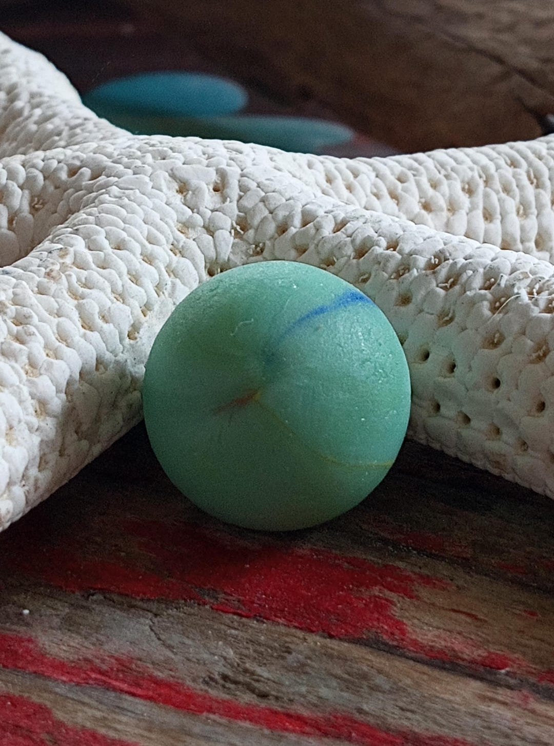 Green Sea Marble Average Size Vintage Marble Very Old Found on Nova Scotia
