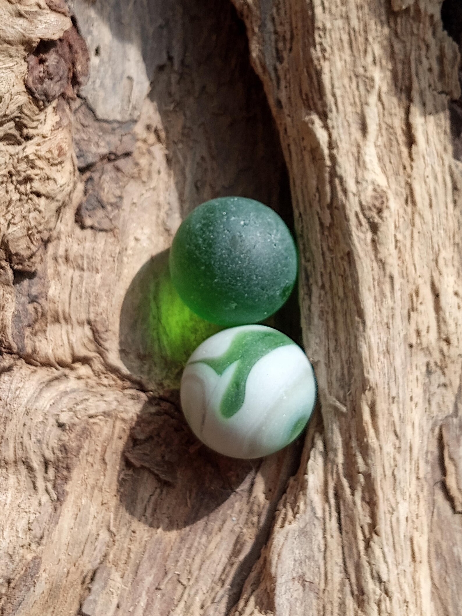 2 Green Nova Scotia Seaglass Marbles Perfectly Weathered by the Ocean ...