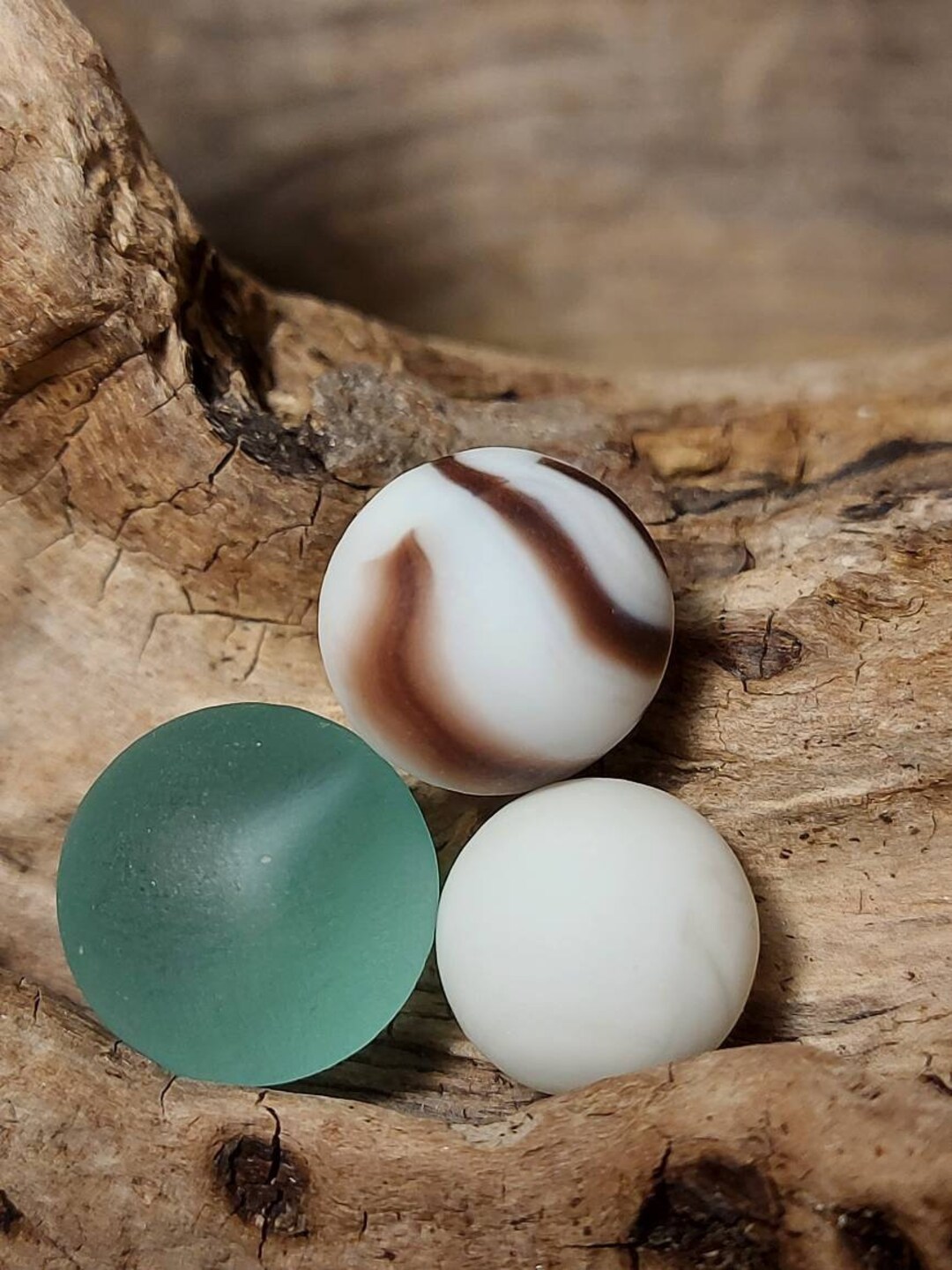 3 Perfectly Weathered Seaglass Marbles Frosted by the Sea From Beaches ...