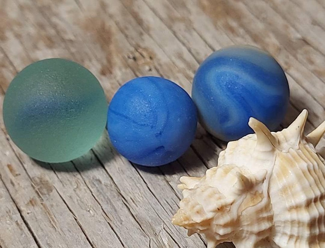 3 Perfectly Weathered Sea Glass Marbles Found on the Bay of Fundy Nova ...