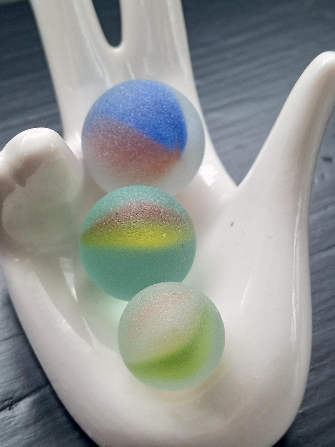 Nova Scotia Colorful Sea Glass Marbles One Mini One Regular Size One ...