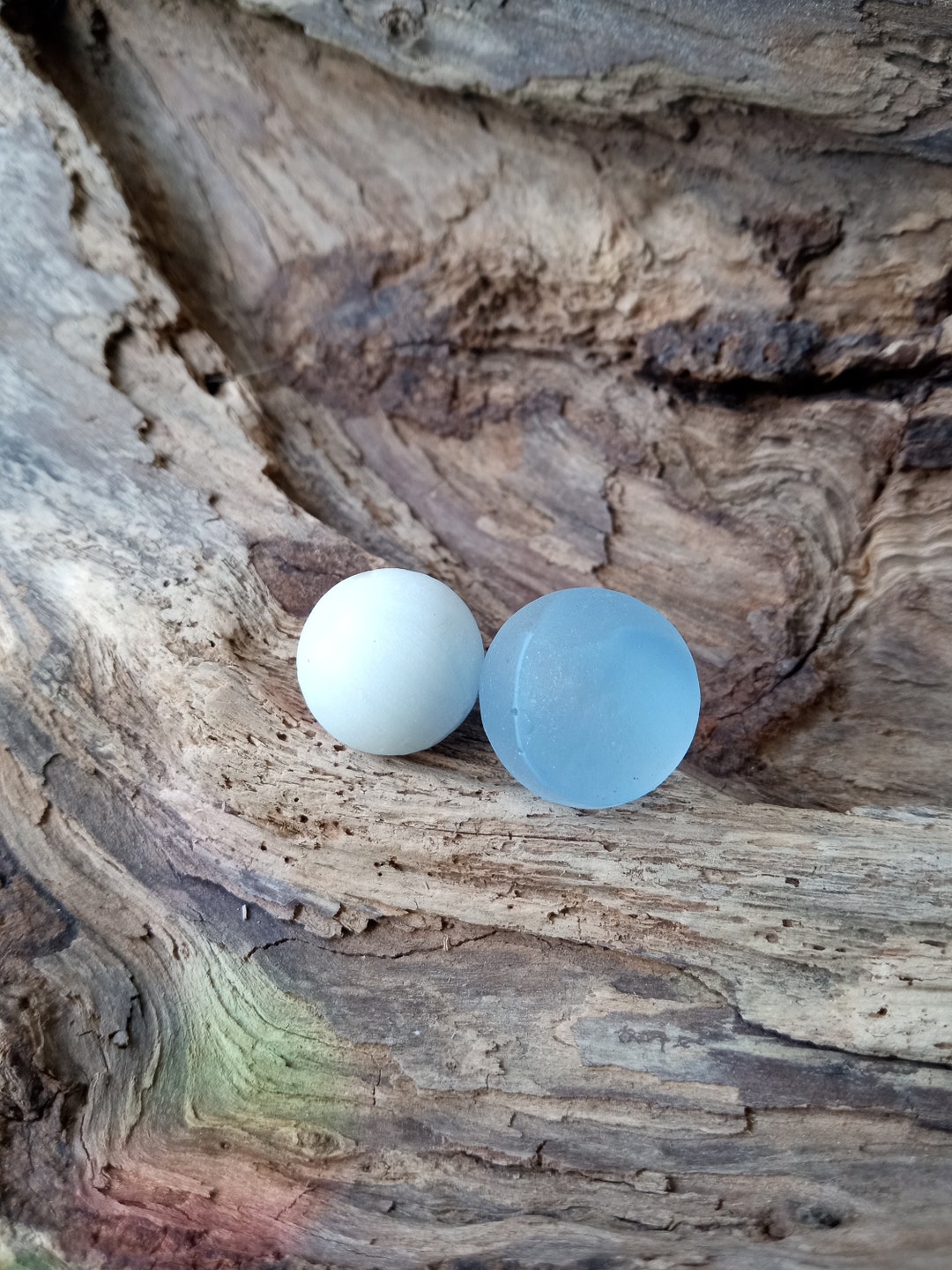 Periwinkle Blue Swirl Sea Glass Marble With White Opaque Marble ...
