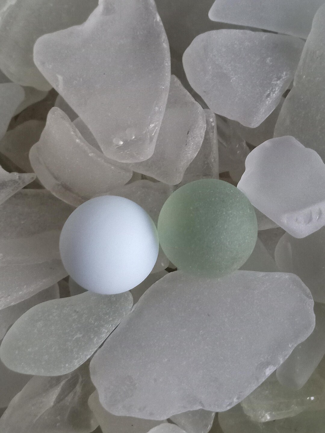 Sage Green and White Opaque Sea Glass Marbles Naturally Tumbled and ...