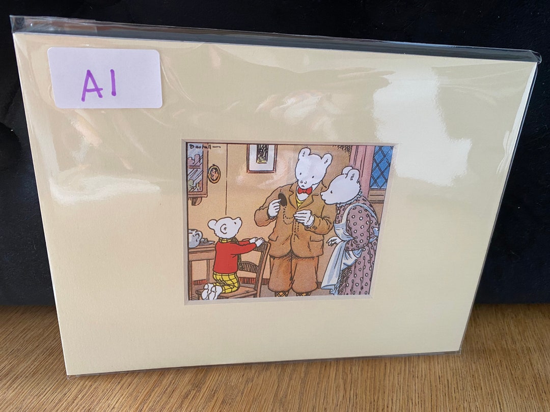 Rupert Bear Vintage Prints, 6 X 8 Mounted Illustration, Supplied in ...