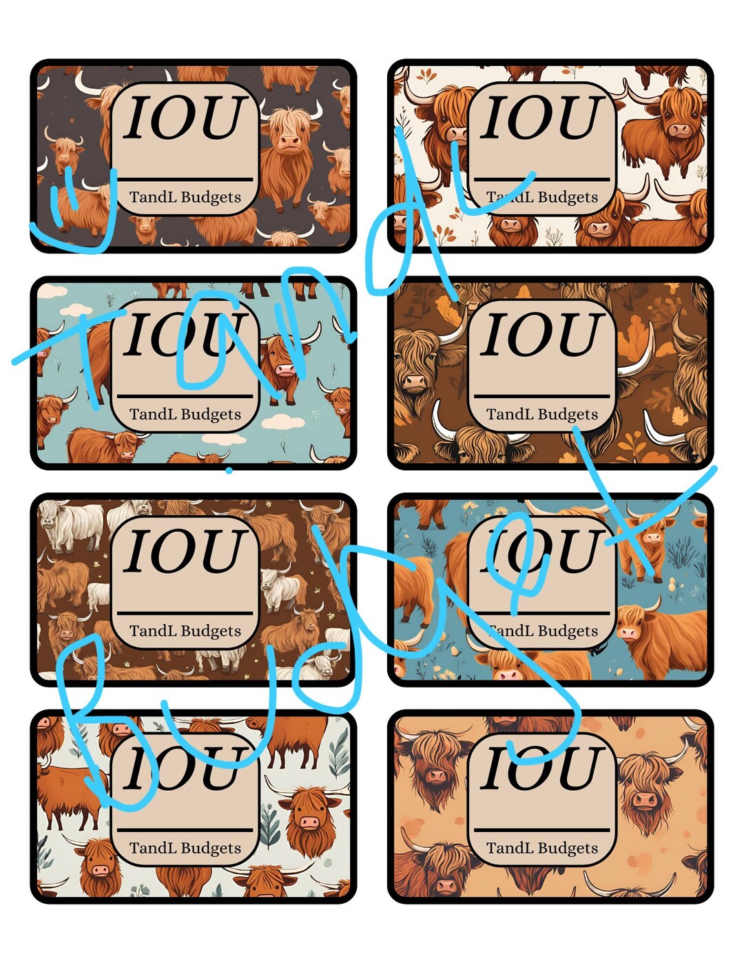 8 IOU Slips - Etsy