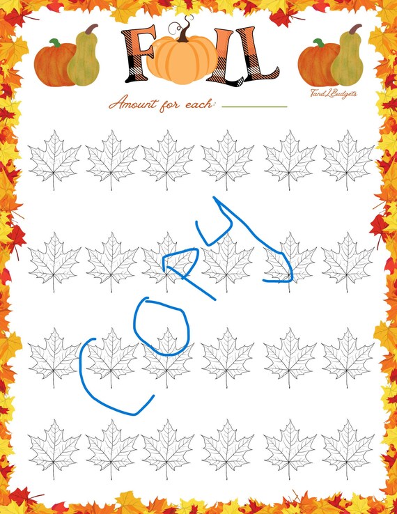 Fall Savings Challenge PDF - Etsy